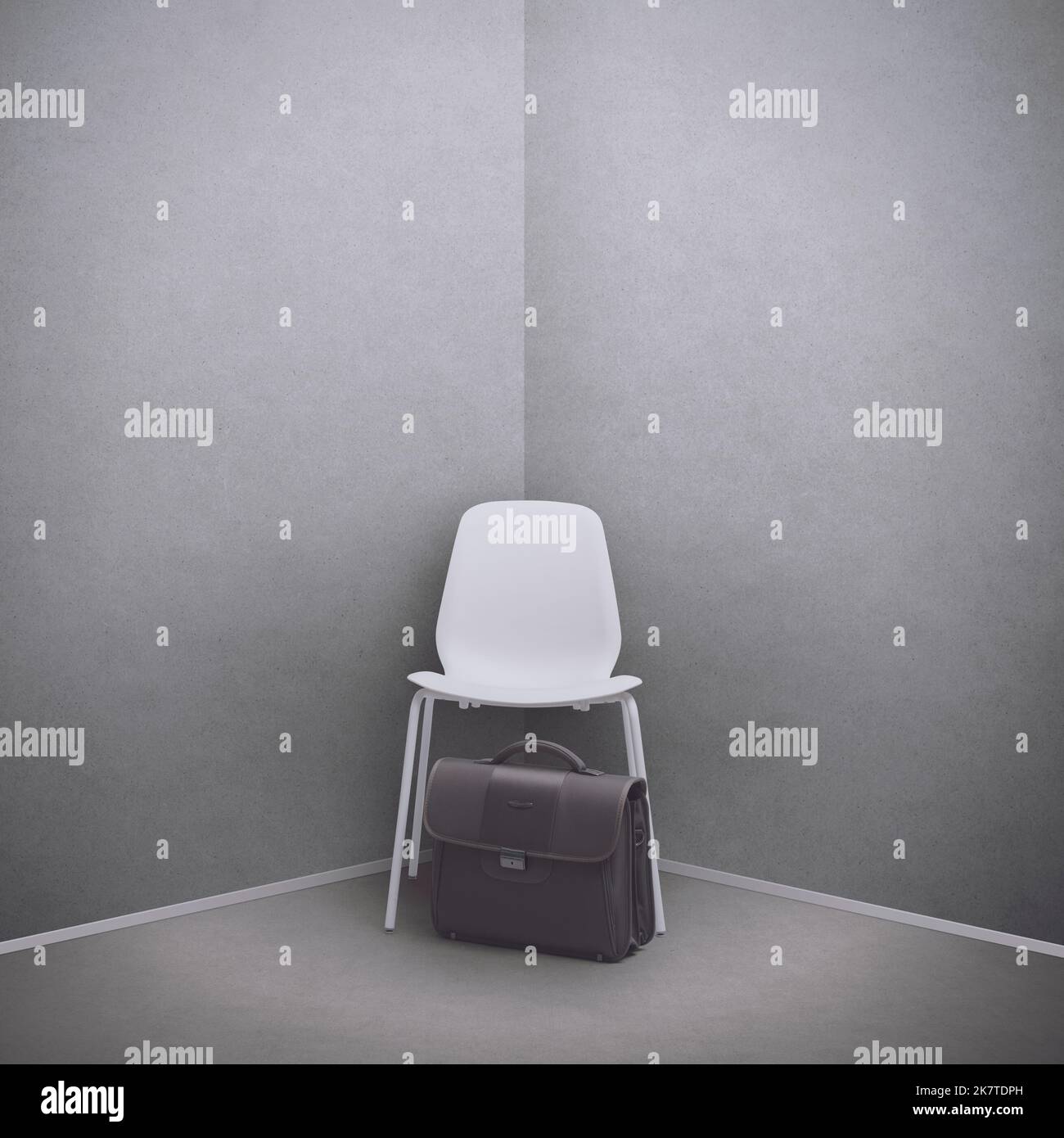 Empty chair and briefcase in the corporate office Stock Photo - Alamy