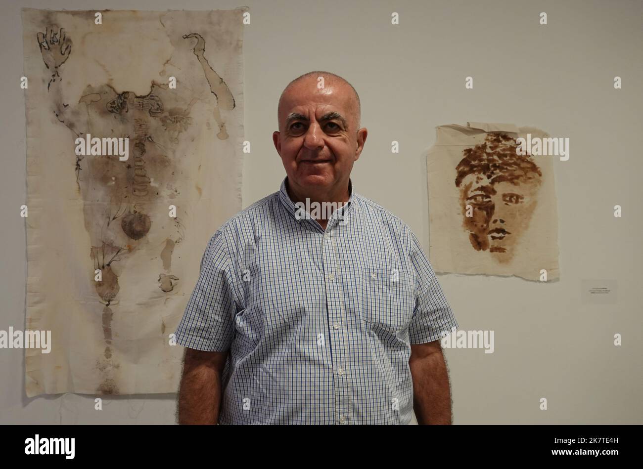 Israeli Arab, Said Abu Shakra founder of the Umm al-Fahm Gallery which ...