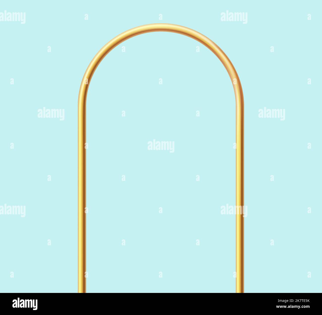 Golden realistic arch. Gold 3d arch frame. Shiny doorway. Blank portal ...