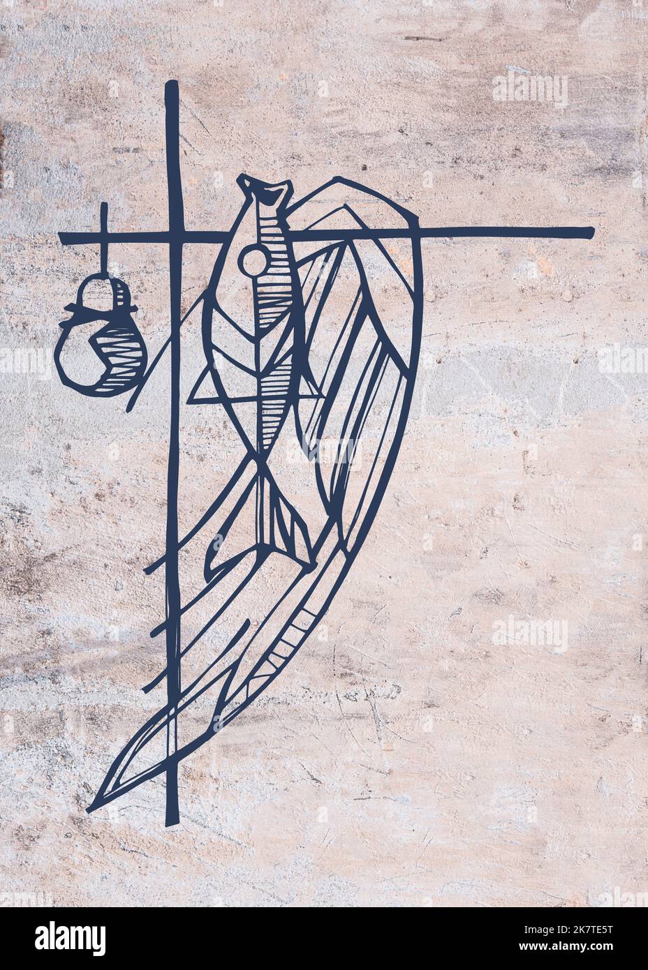 Hand drawn illustration or drawing of Raphael Archangel Stock Photo - Alamy