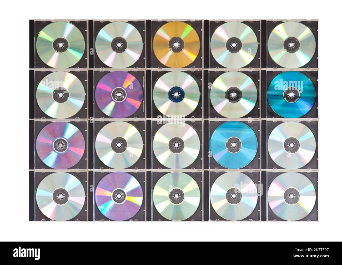 Several CDs with a white background as a clipping path. You can change ...