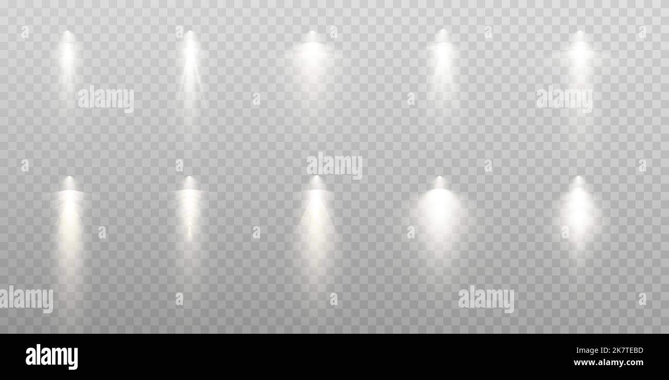 Set of vector spotlights. various forms of light. Stage spotlights ...