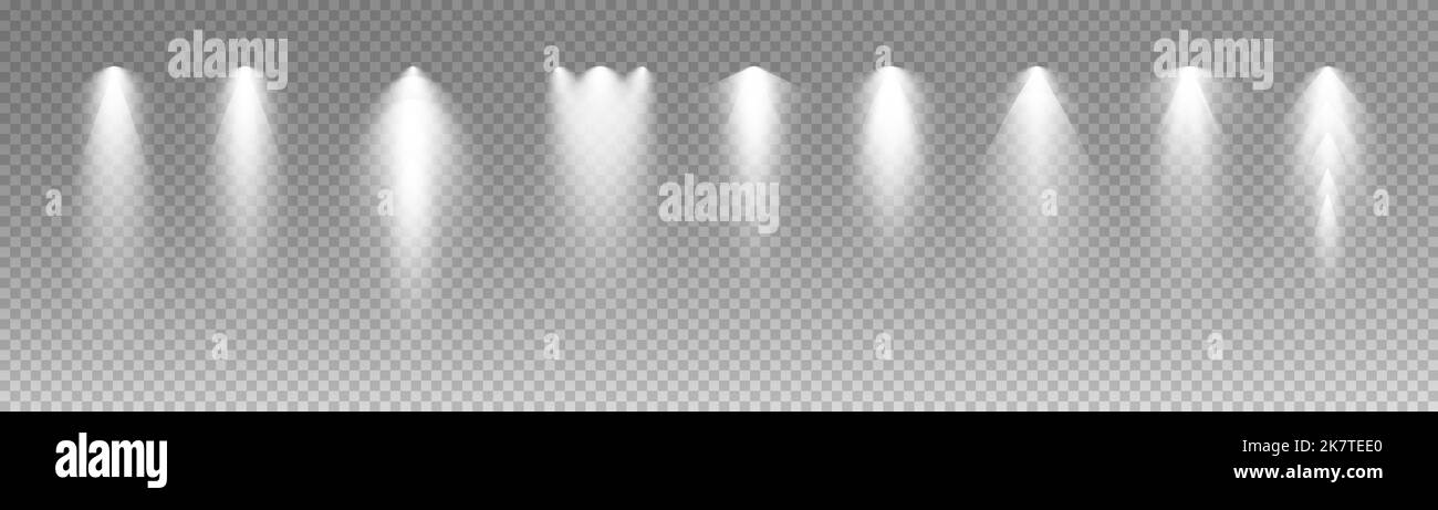 Set of vector spotlights. various forms of light. Stage spotlights ...