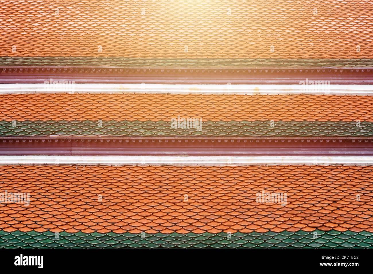 Thai style Ceramic roof tile flakes vintage temple roof in Thailand ...