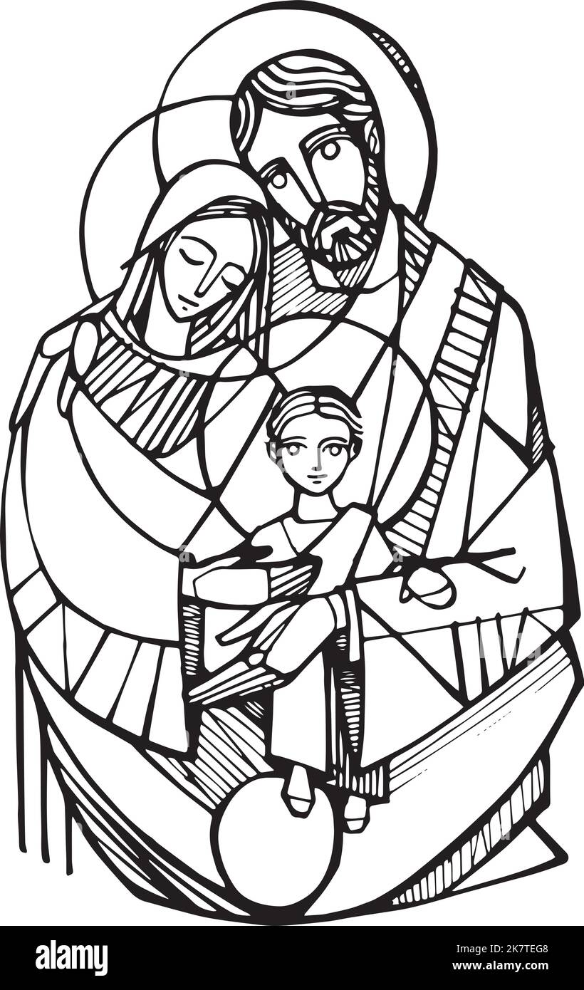 Illustration of Sacred Family Stock Vector Image & Art - Alamy