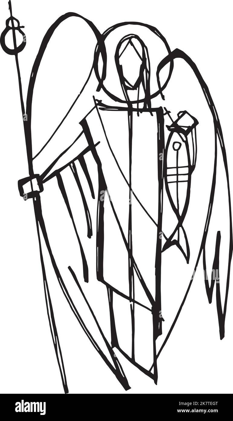 Saint Raphael Archangel Stock Vector Image & Art - Alamy