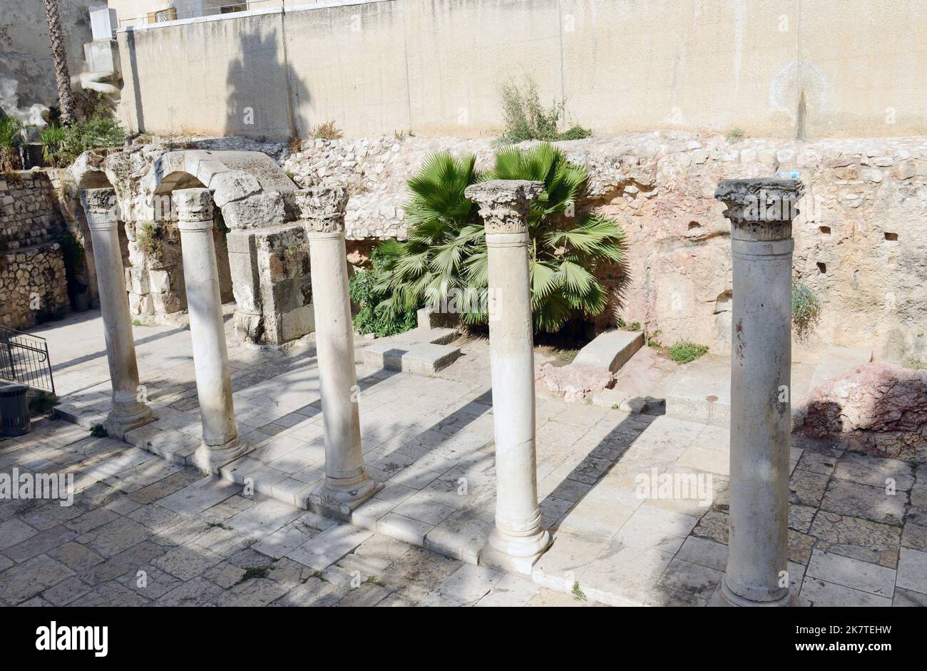 The Cardo- main street in the Ancient Roman city in Jerusalem Stock ...