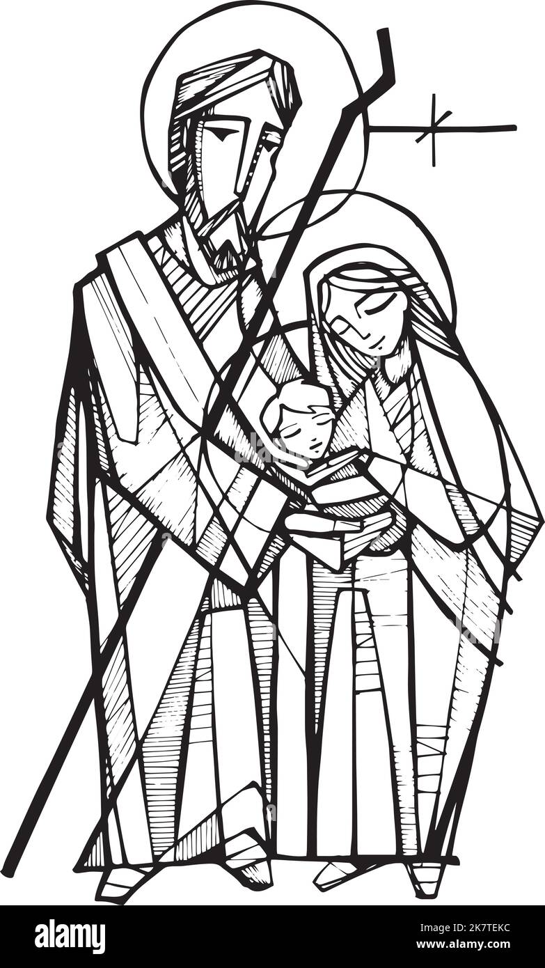 Illustration of Sacred Family Stock Vector Image & Art - Alamy