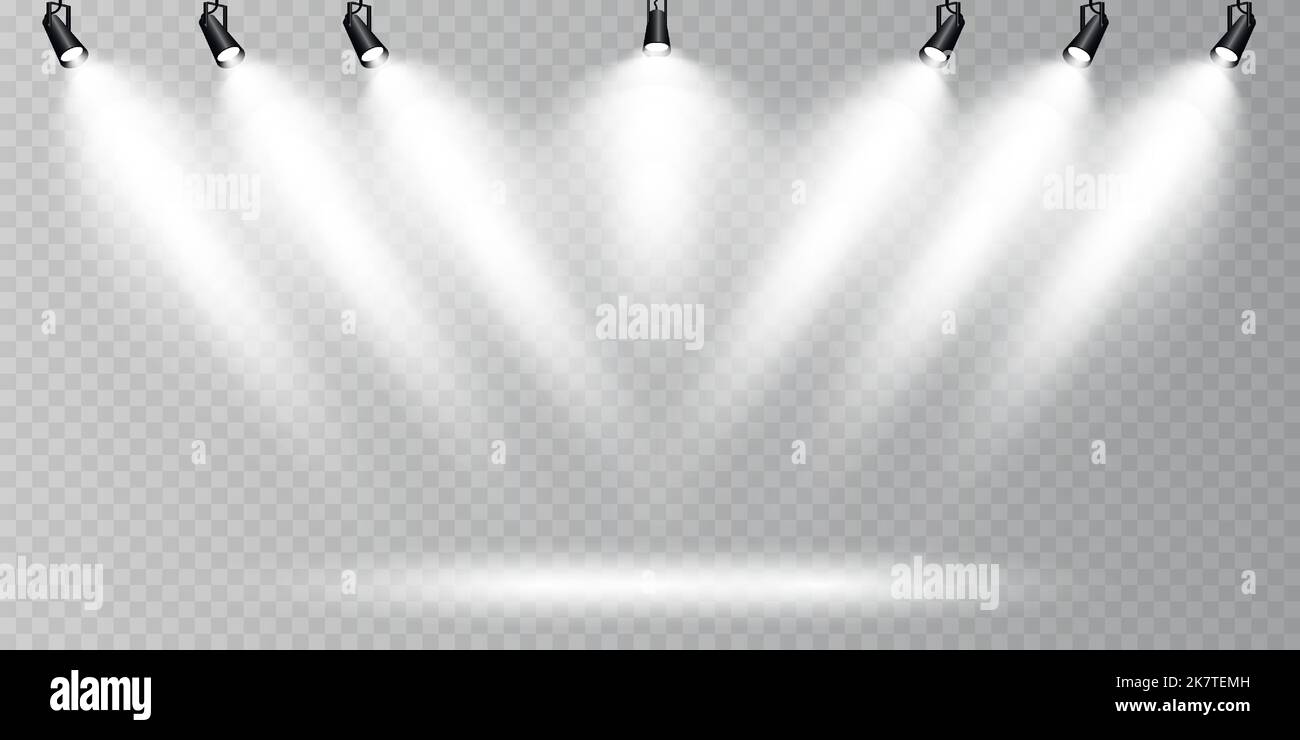 Set of vector spotlights. various forms of light. Stage spotlights ...