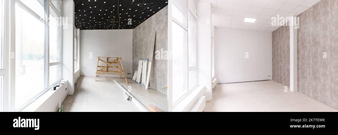 Comparison of a room in an apartment before and after renovation new ...