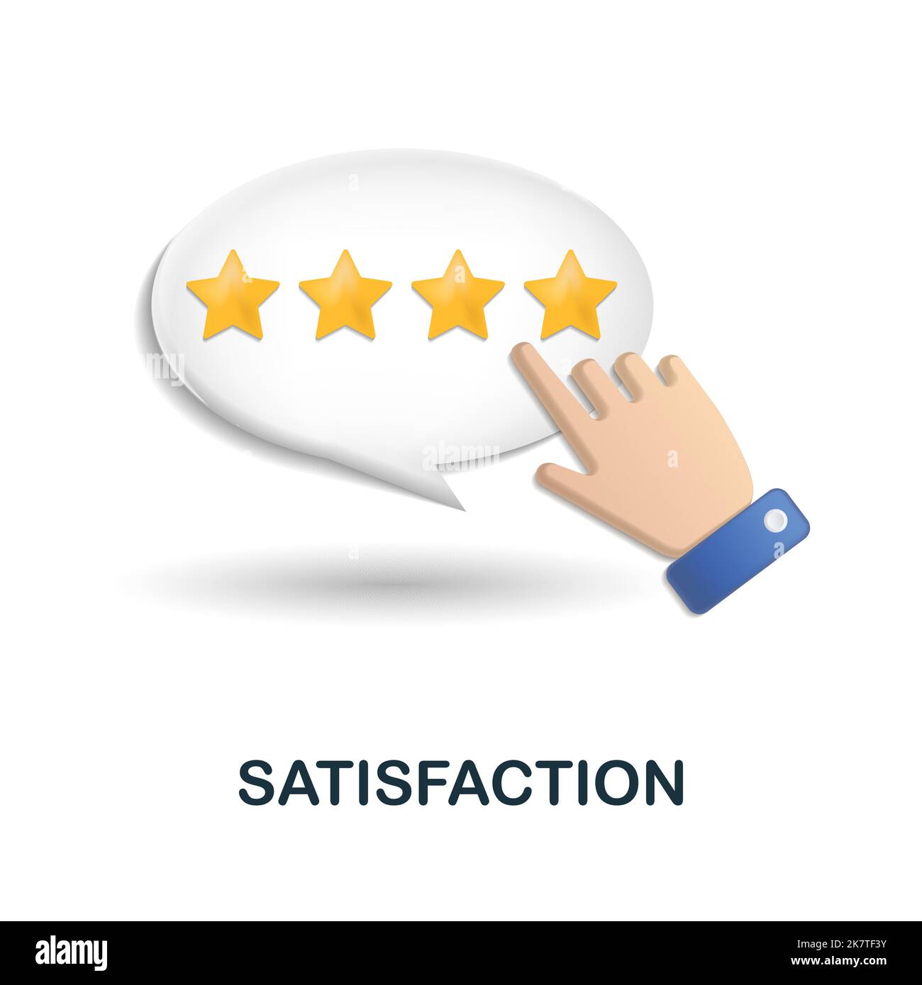 Satisfaction icon. 3d illustration from customer support collection ...