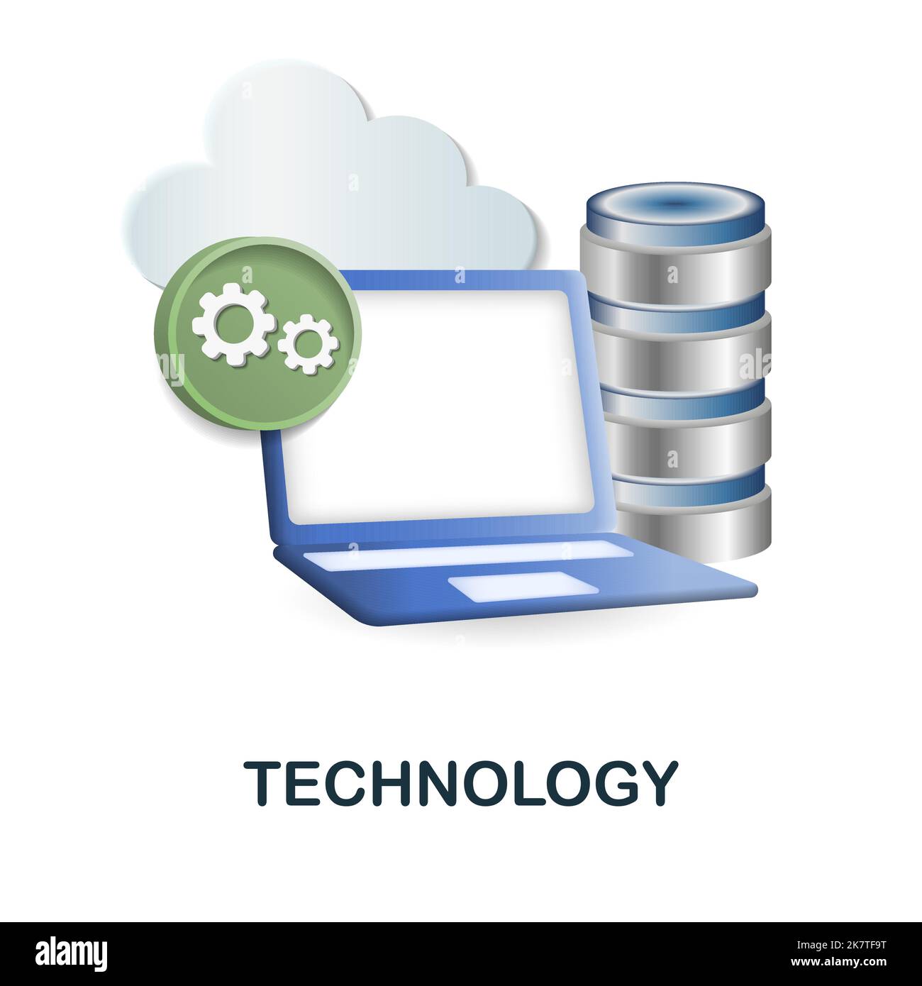Technology icon. 3d illustration from digitalization collection ...