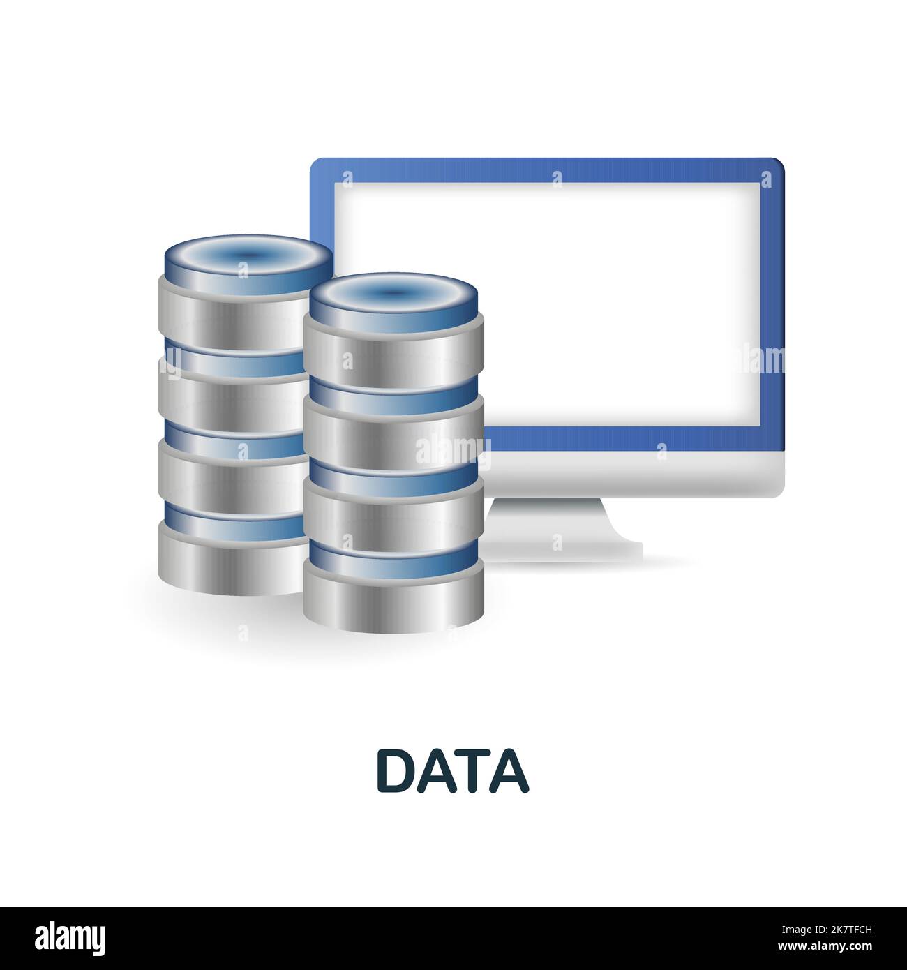 Data icon. 3d illustration from digitalization collection. Creative ...