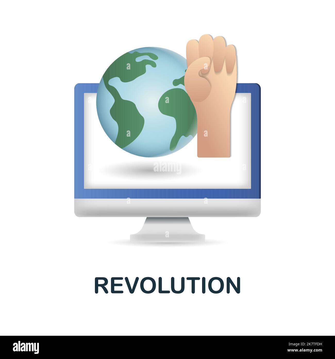 Revolution icon. 3d illustration from digitalization collection ...