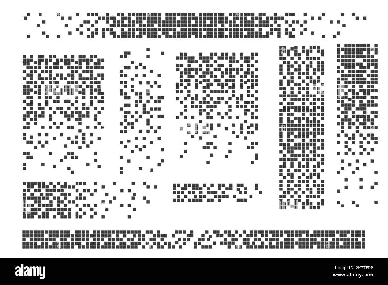 Dissolved filled square dotted vector icon with disintegration effect ...