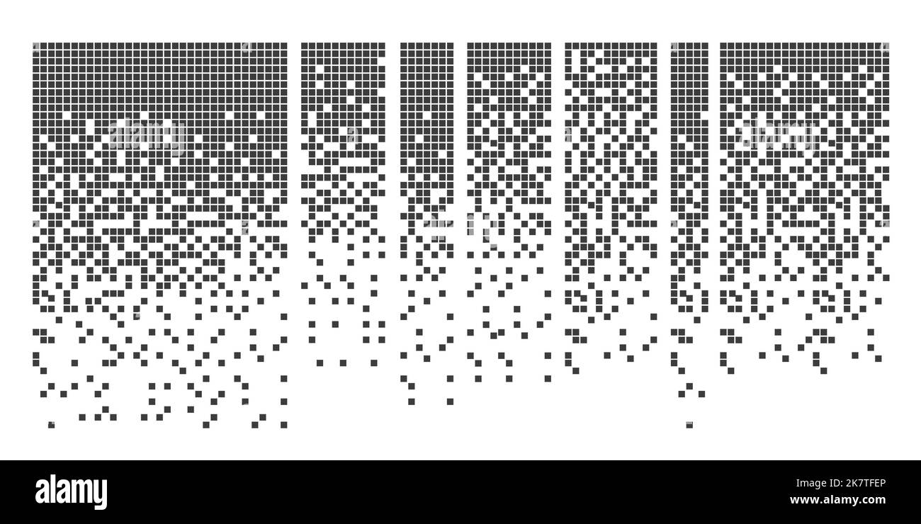 Dissolved filled square dotted vector icon with disintegration effect ...