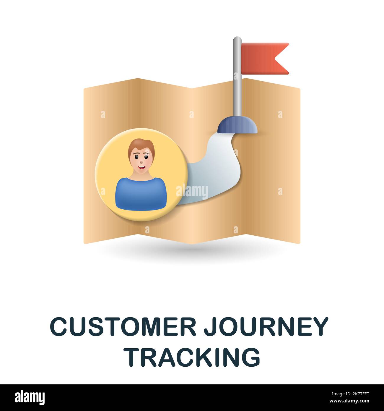 Customer Journey Tracking icon. 3d illustration from digitalization collection. Creative ...