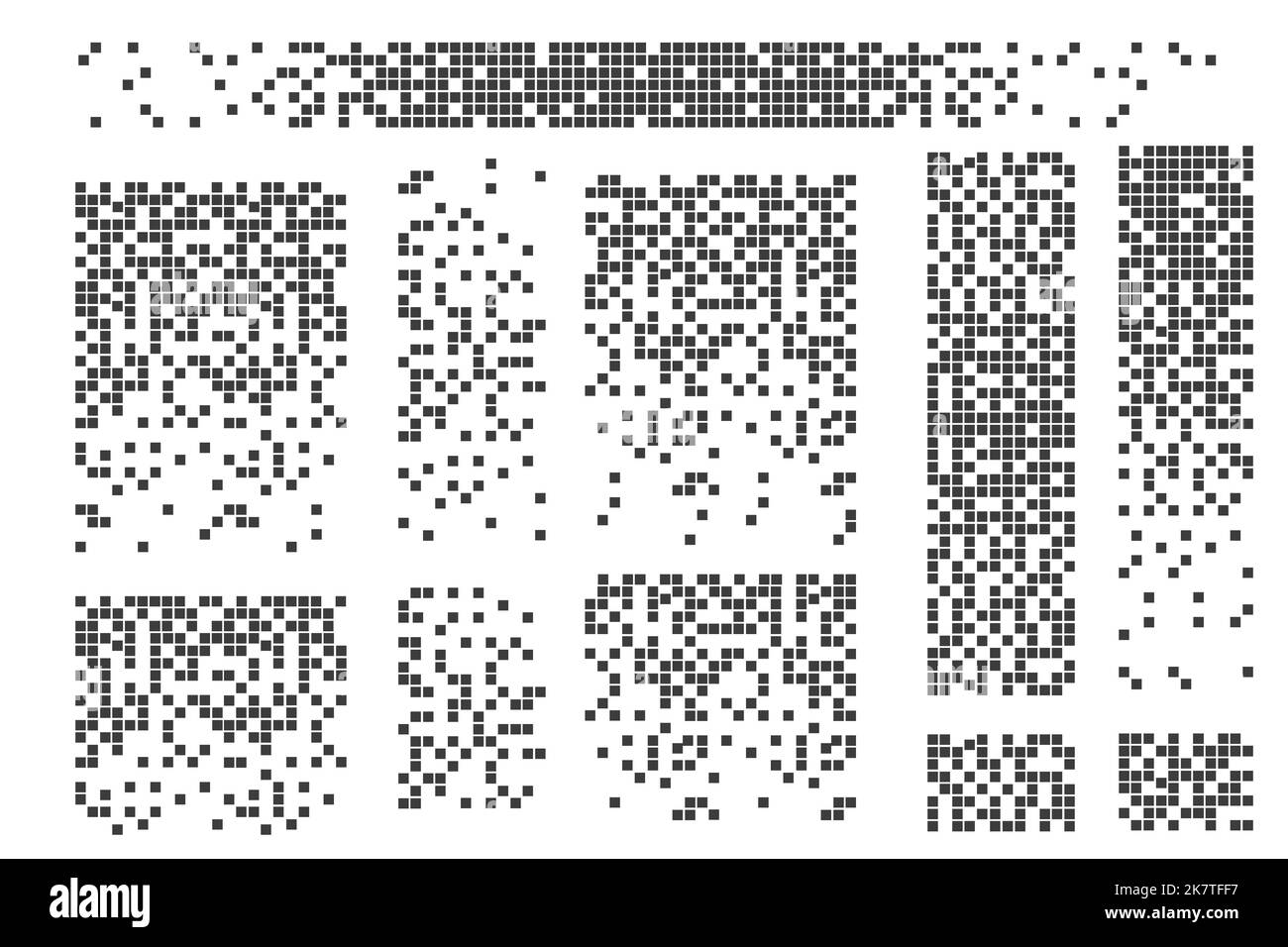 Dissolved filled square dotted vector icon with disintegration effect ...