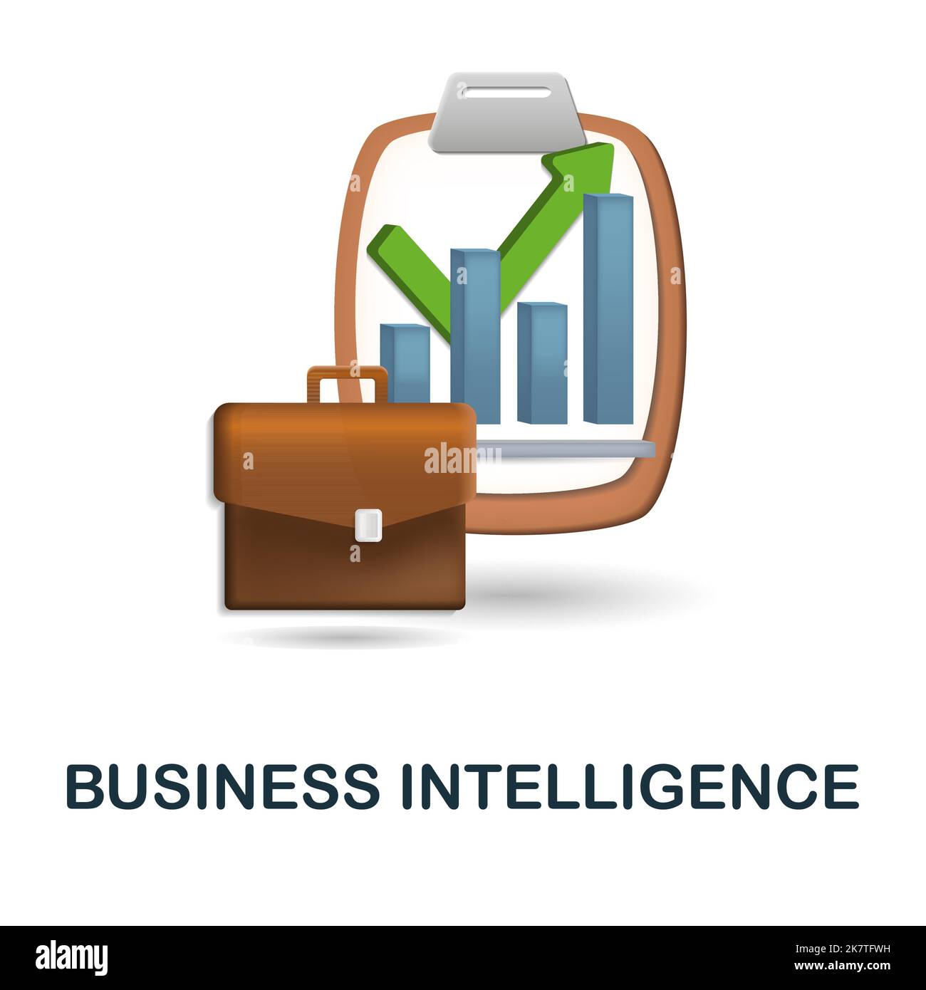 Business Intelligence icon. 3d illustration from digitalization ...