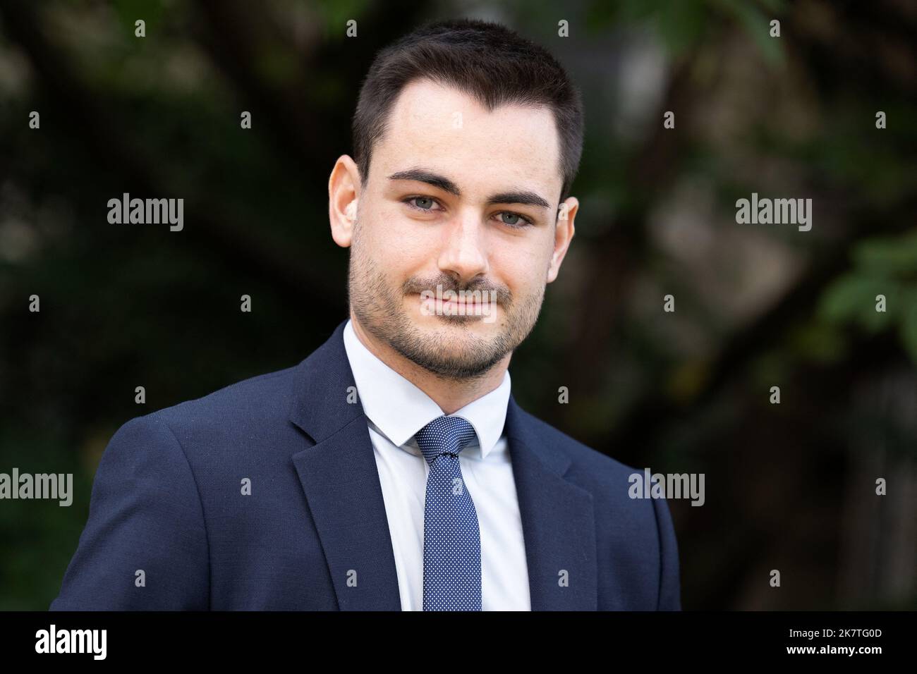 Deputy of the group Rassemblement national, Julien Rancoule poses in ...