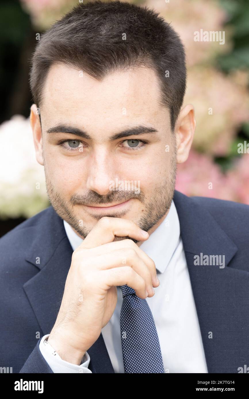 Deputy of the group Rassemblement national, Julien Rancoule poses in ...