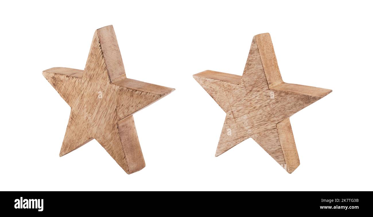 Wooden star isolated on white background with clipping path Stock Photo ...
