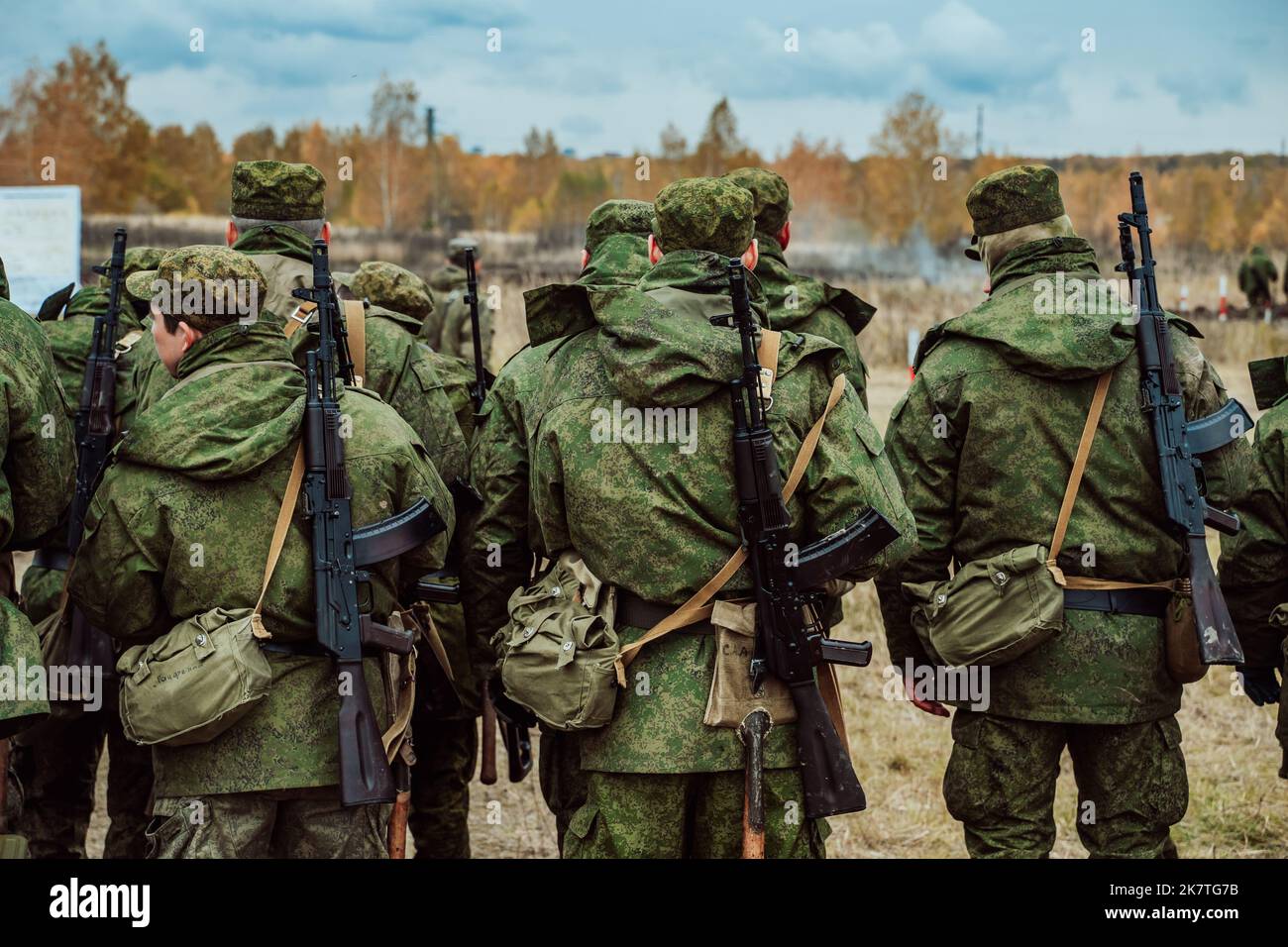 Tatarstan, Russia. October 10, 2022. Mobilized Russian soldiers undergo ...