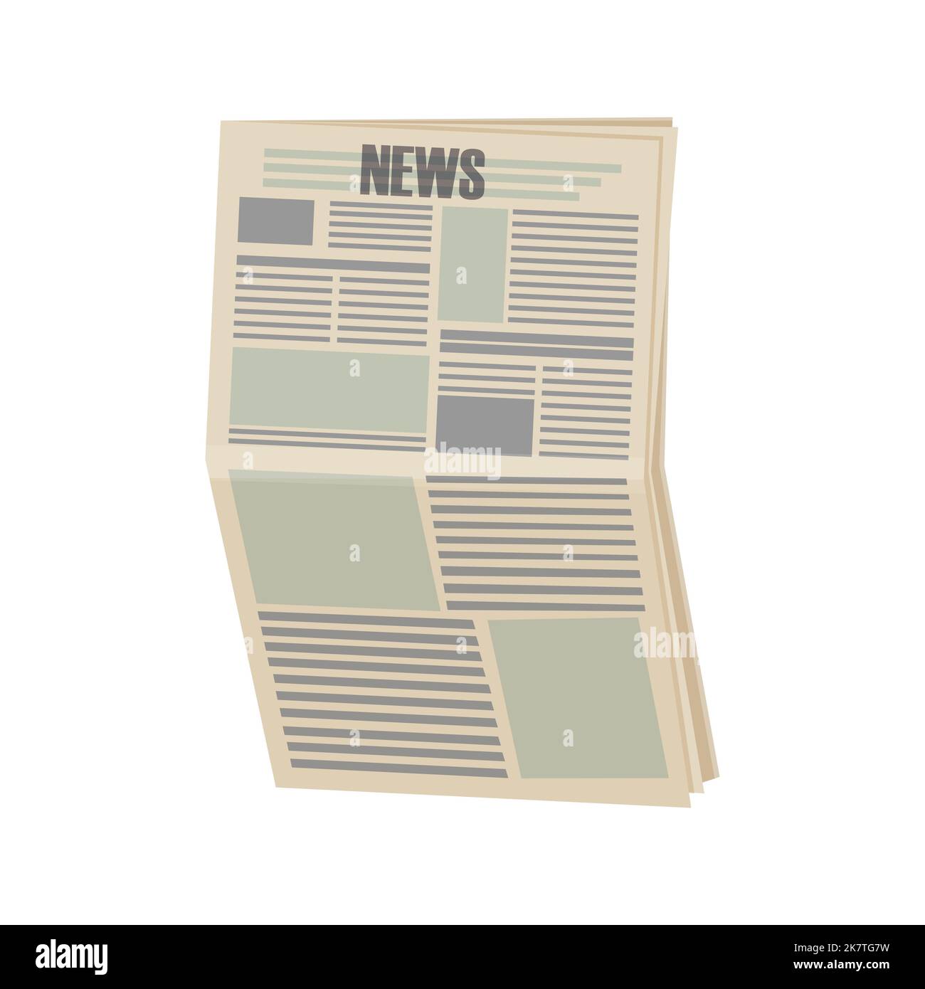 Newspaper pile, stack of magazine with rope in cartoon style isolated ...
