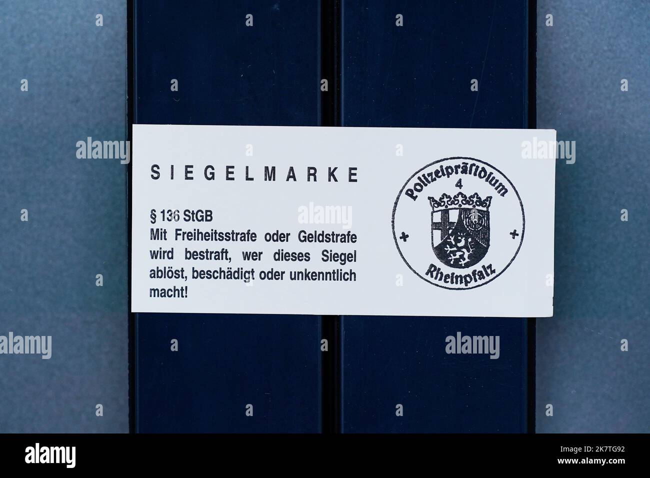 Ludwigshafen, Germany. 19th Oct, 2022. A seal stamp is stuck on the ...