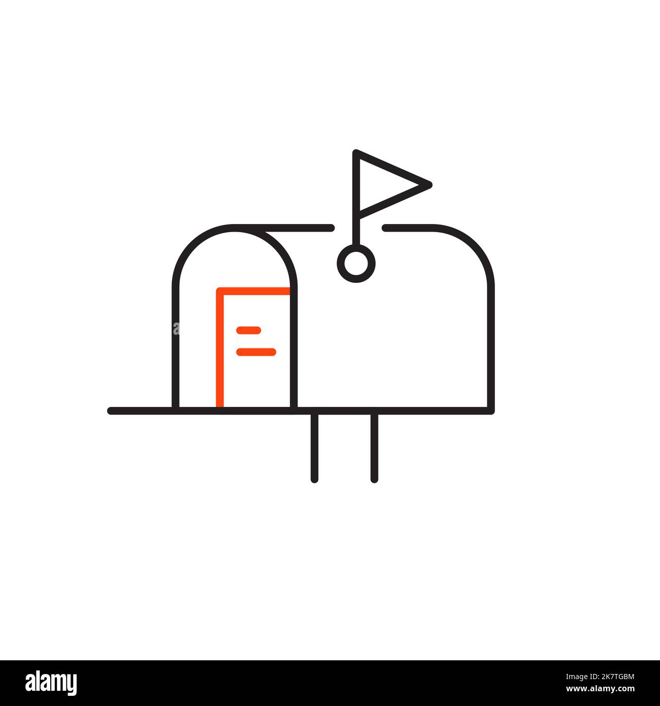 Mailbox line icon. Postbox outline icon. Isolated vector illustration ...