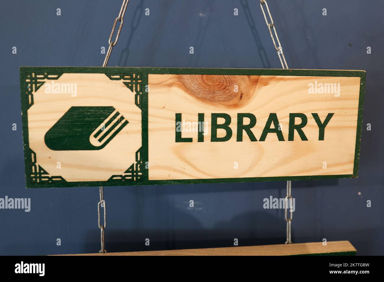 Library and book sign on a wall Stock Photo - Alamy