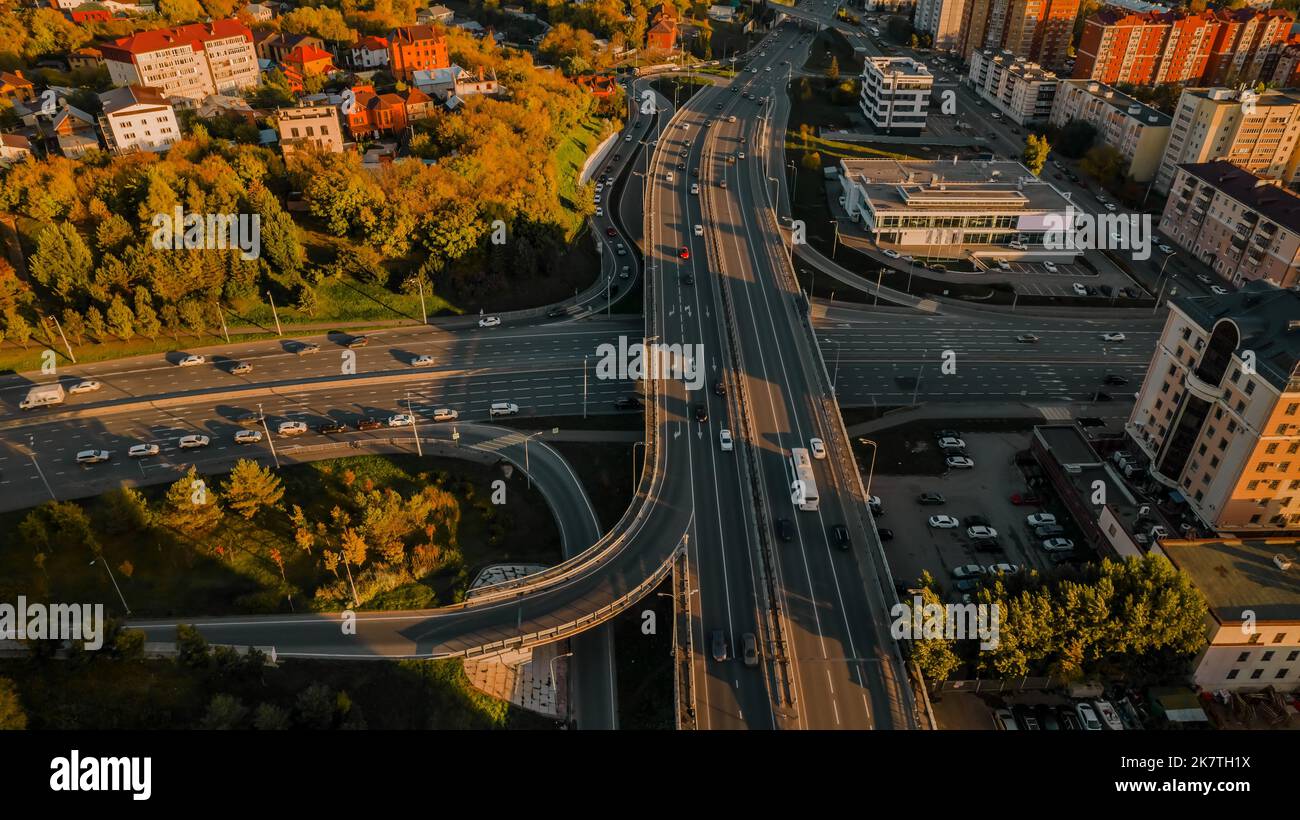 Aerial shot heavy freeway traffic hi-res stock photography and images ...