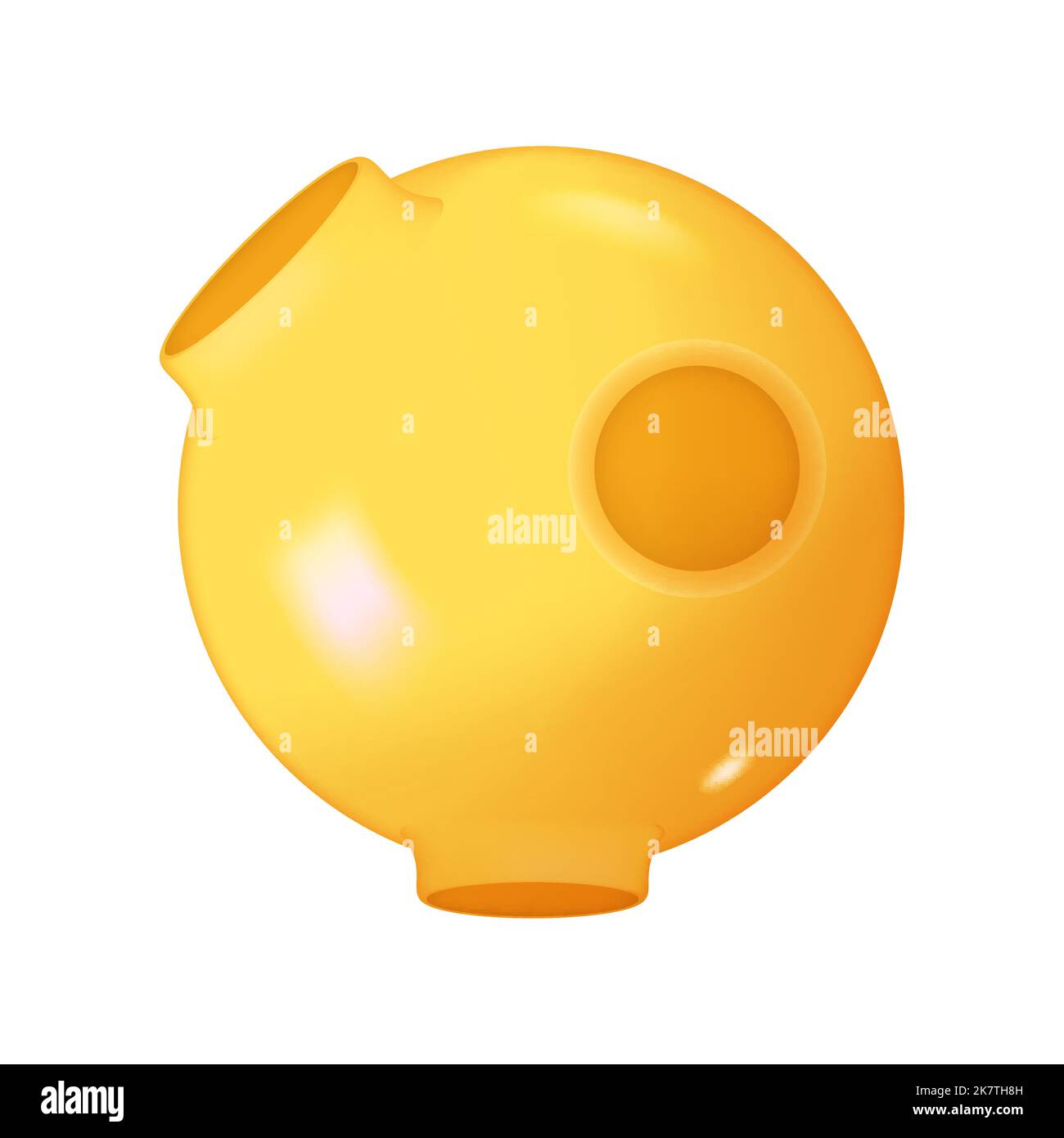 3D Full Moon Yellow Planet Icon on White Background. Cartoon Outer ...