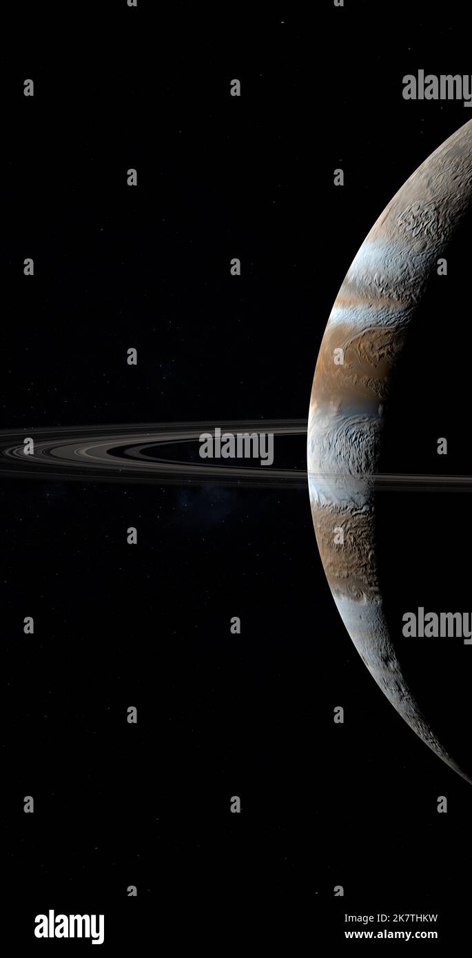 Jupiter planet with her rings in rotation in the outer space Stock ...