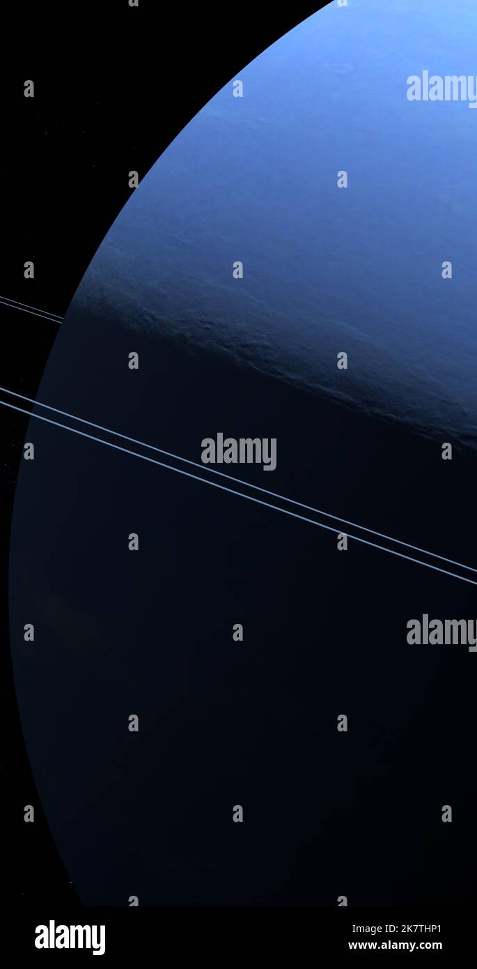 Neptune planet with her rings rotating in the outer space Stock Photo ...