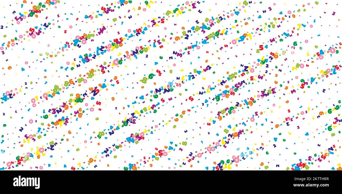 Falling vivid numbers. Math study concept with flying digits. Beautiful ...