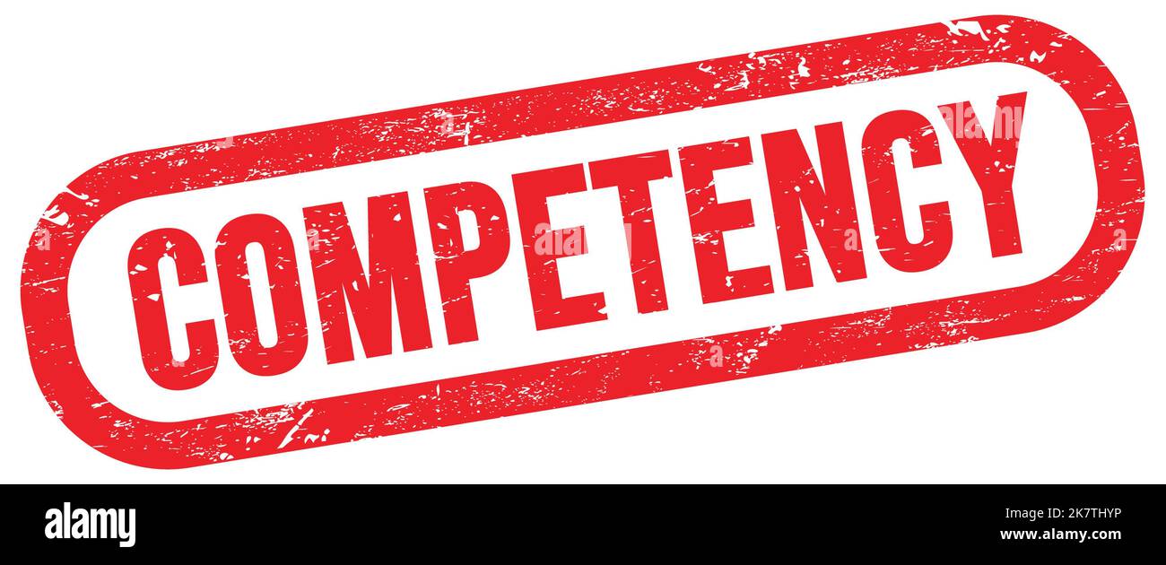 COMPETENCY, text on red rectangle stamp sign Stock Photo - Alamy