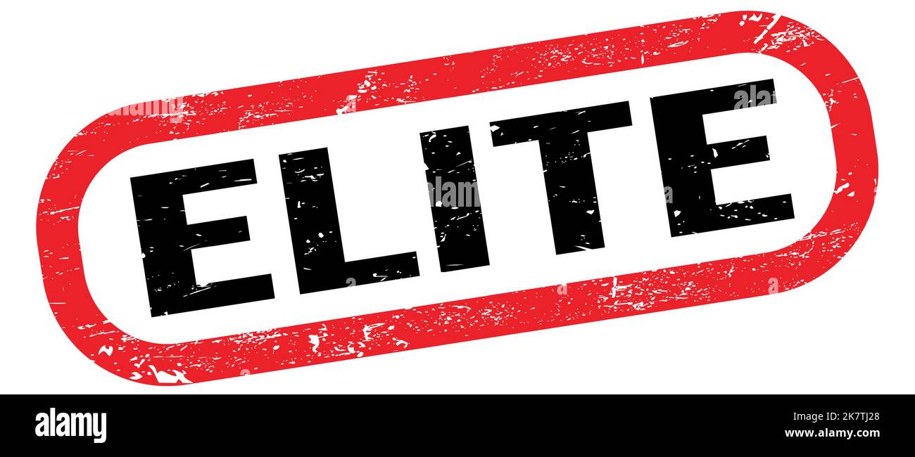 ELITE, text on red-black rectangle stamp sign Stock Photo - Alamy