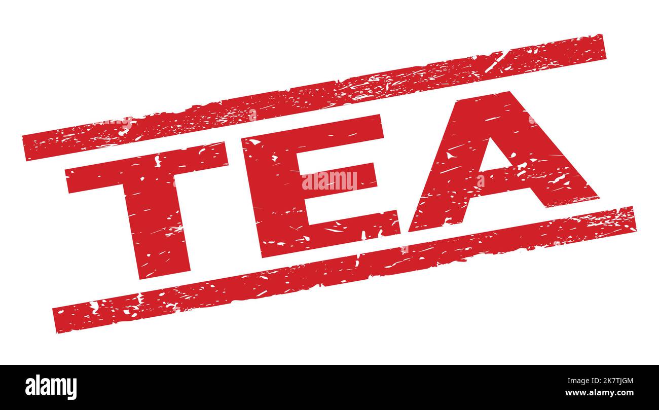 TEA text written on red rectangle stamp sign Stock Photo - Alamy