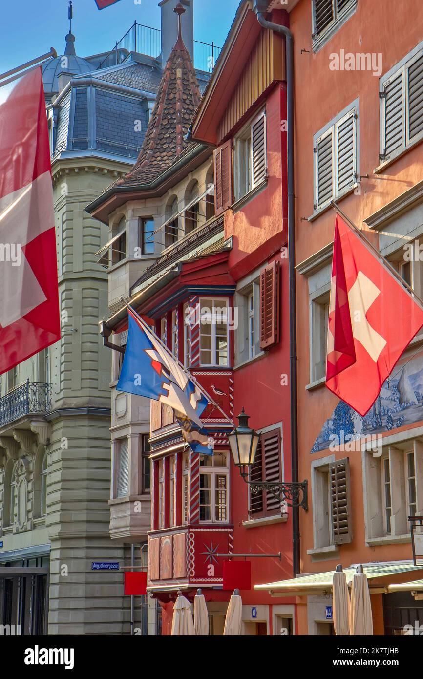 View of the street in Zurich in Swiss Stock Photo - Alamy
