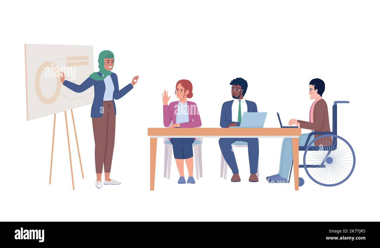 Work presentation semi flat color vector characters Stock Vector Image ...