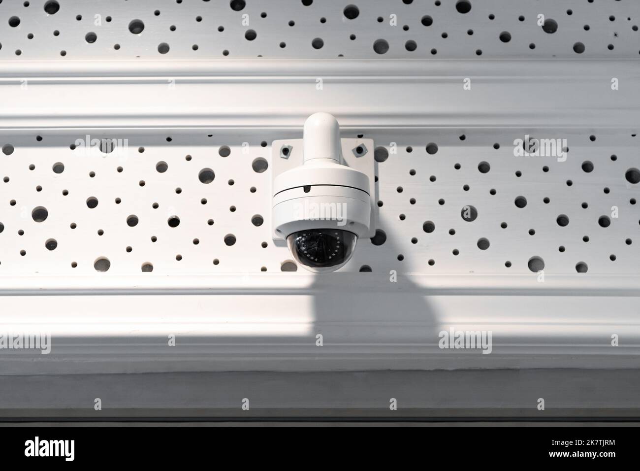 CCTV camera is installed inside the building on the ceiling and wall ...