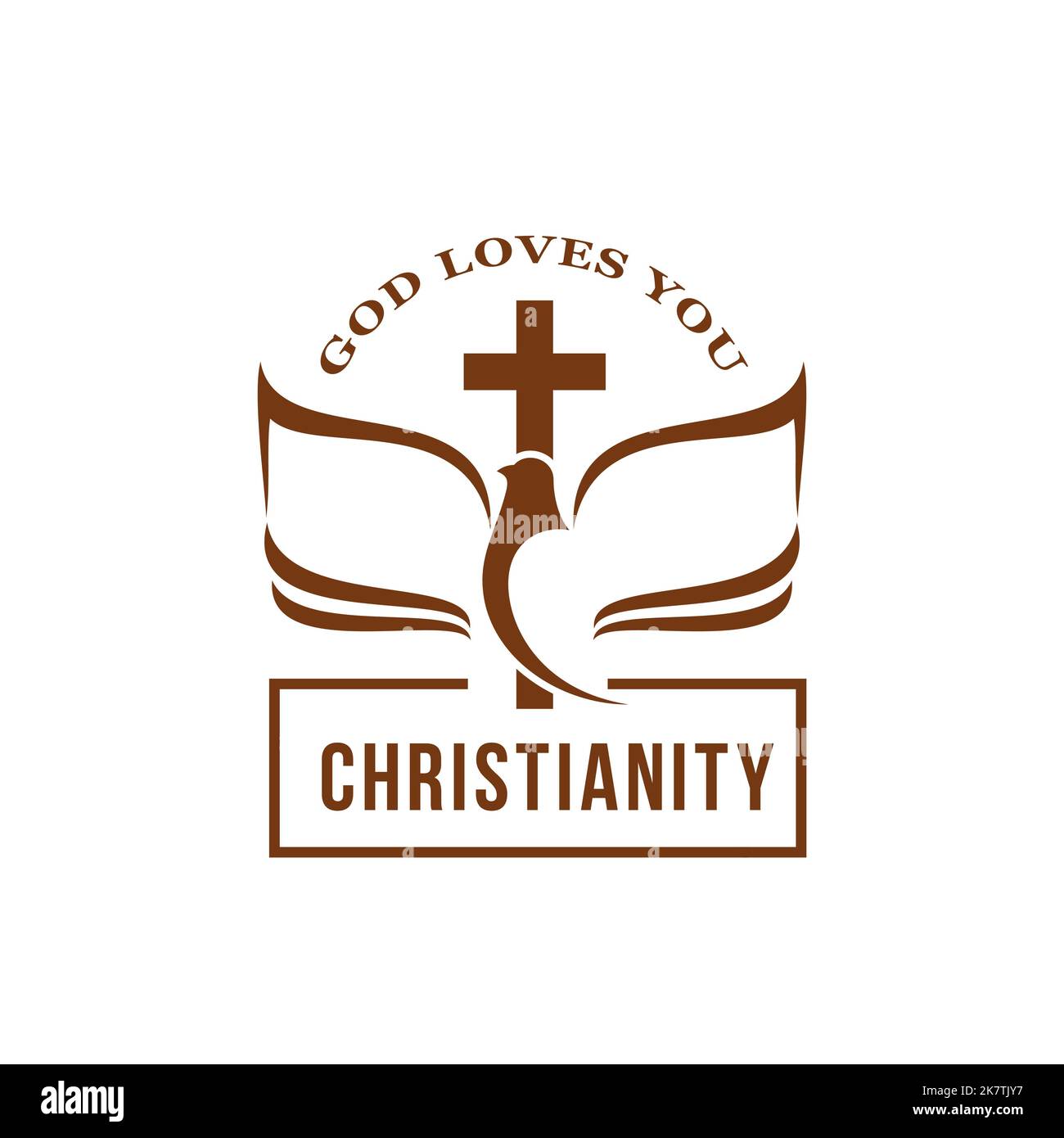 christianity religion icon with Holy Spirit dove and cross. Christian ...