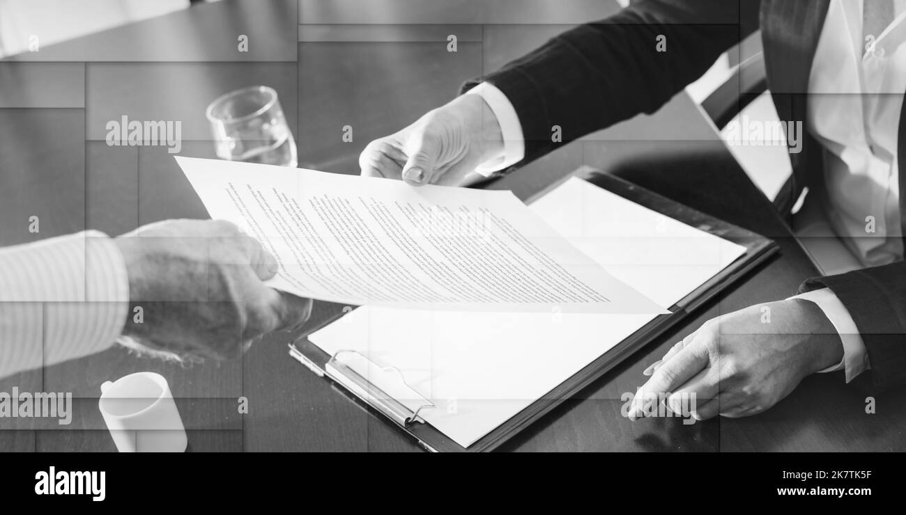 Hand giving documents Black and White Stock Photos & Images - Alamy