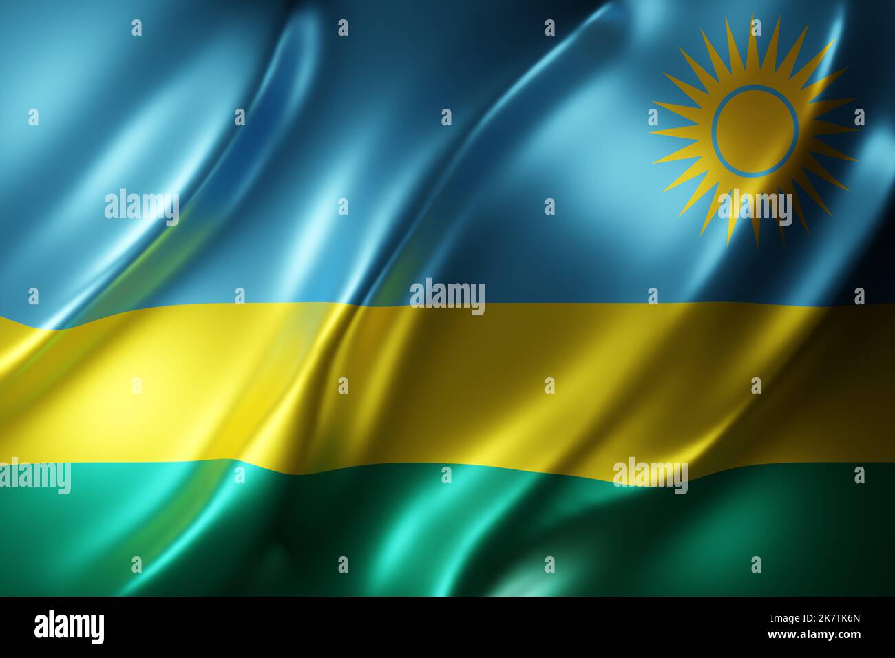 3d rendering of a textured national Rwanda flag Stock Photo - Alamy