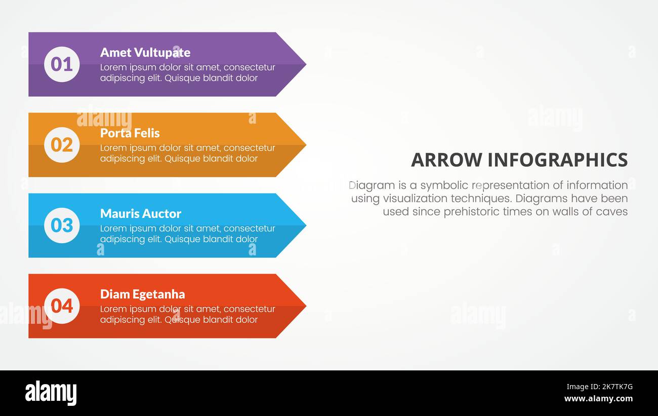 arrow style infographic slide presentation template with modern flat ...
