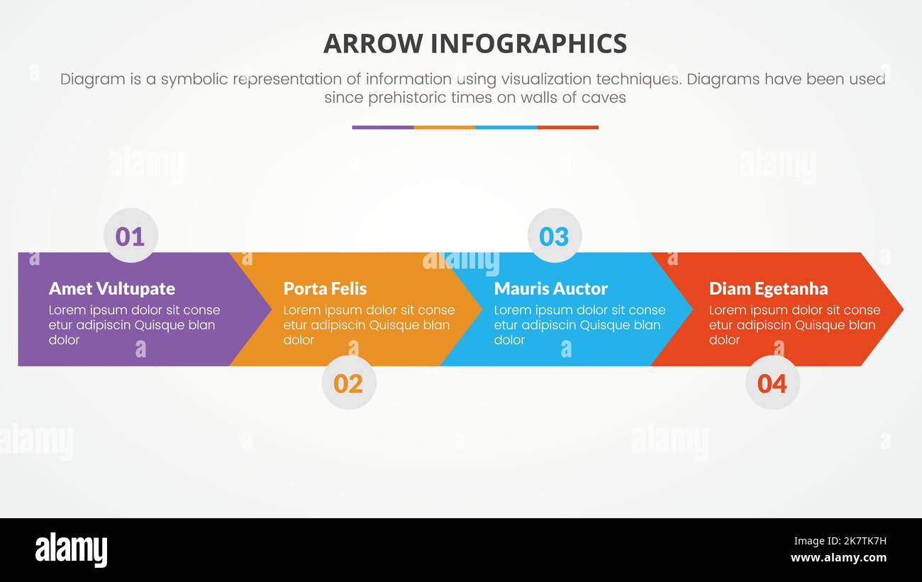 arrow style infographic slide presentation template with modern flat ...