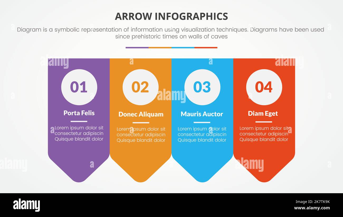 arrow style infographic slide presentation template with modern flat ...