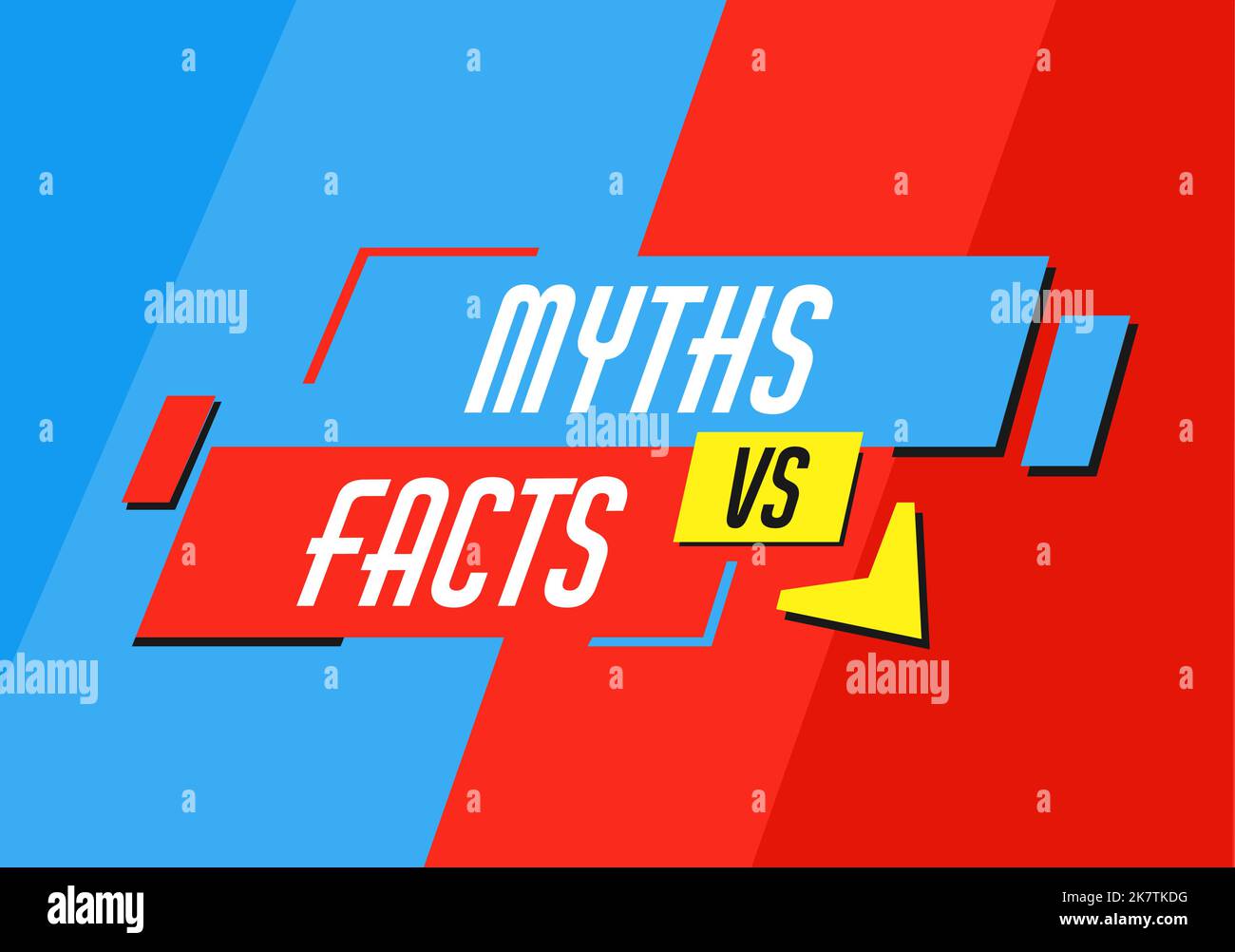 Myths vs facts. Truth and false. Fake news and propaganda information ...