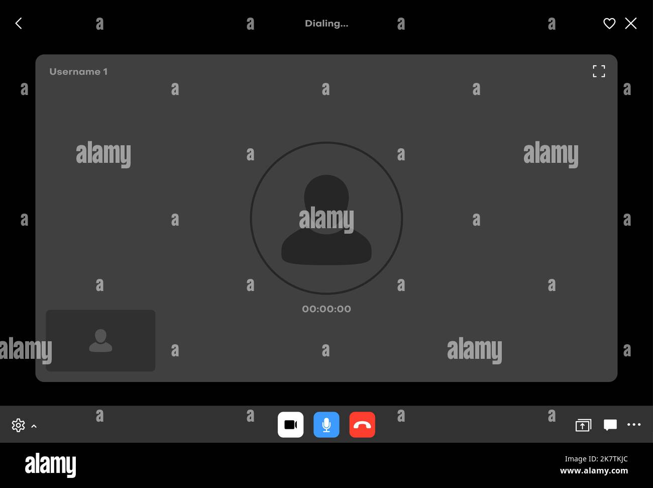 Videocall interface. Internet video conference application interface ...